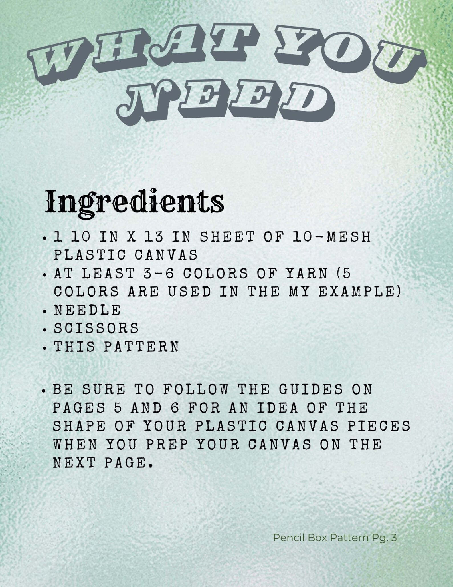 Plastic Canvas Pencil Box Pattern - Pattern Only - Etsy