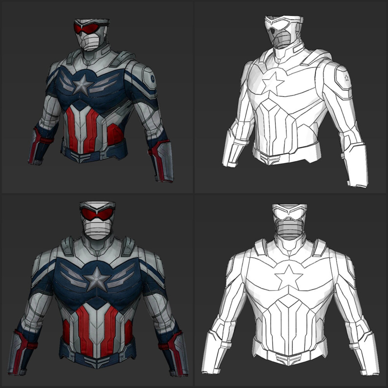Captain America sam Wilson Pepakura Suit - Etsy