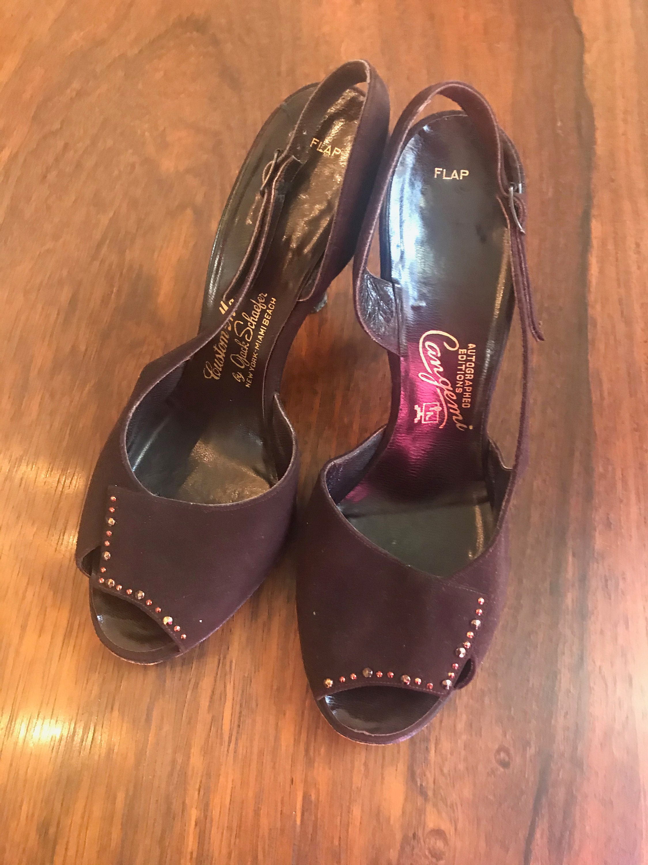 1940's CANGEMI by Jack Schaefer Custom Masters Brown Suede Open Toe ...