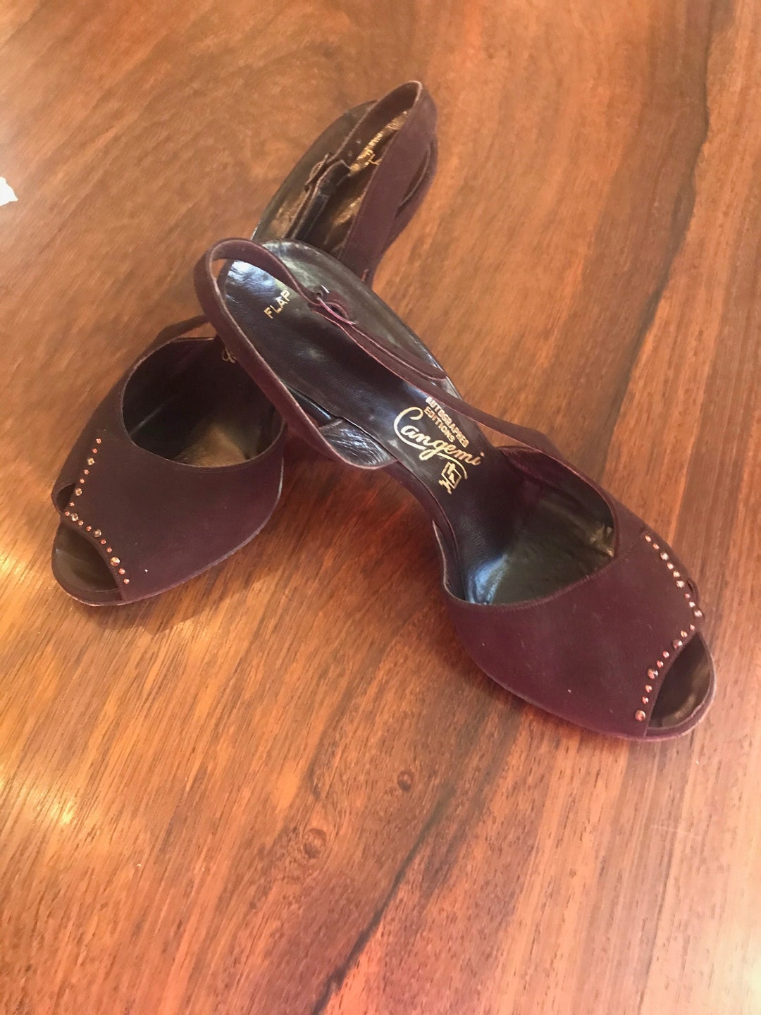 1940's CANGEMI by Jack Schaefer Custom Masters Brown Suede Open Toe ...