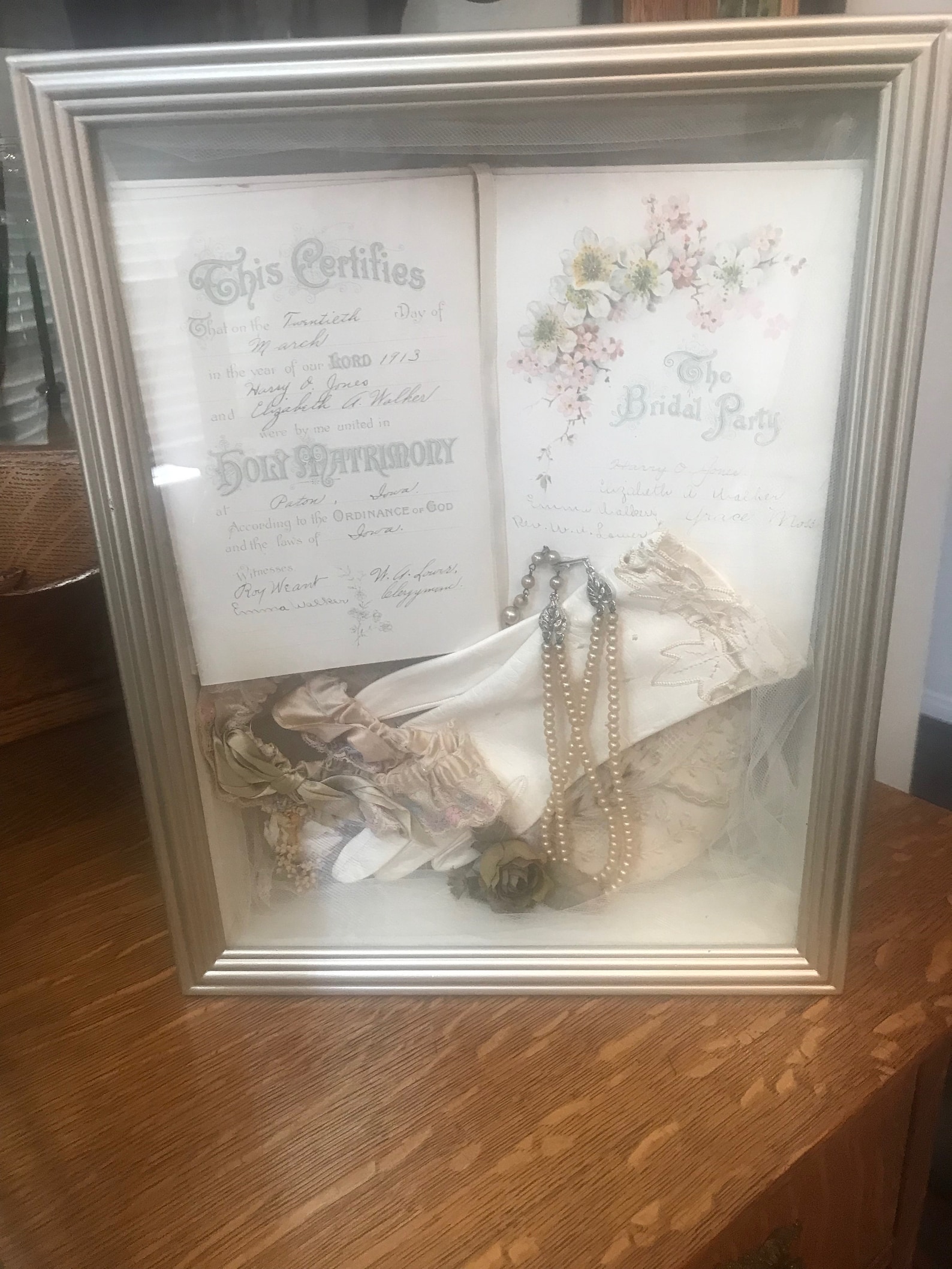 Shadow Box Displaying Old Wedding Items From 1913, 1920's... - Etsy