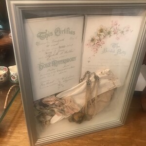 Shadow Box Displaying Old Wedding Items From 1913, 1920's... - Etsy