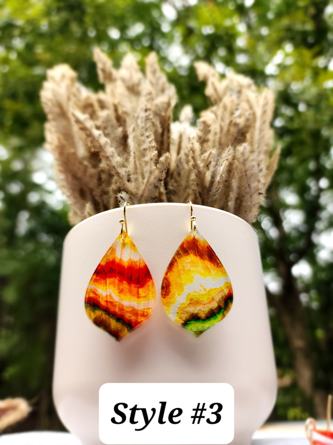 Transparent Gem Colored Acrylic Dangling Earrings - Etsy