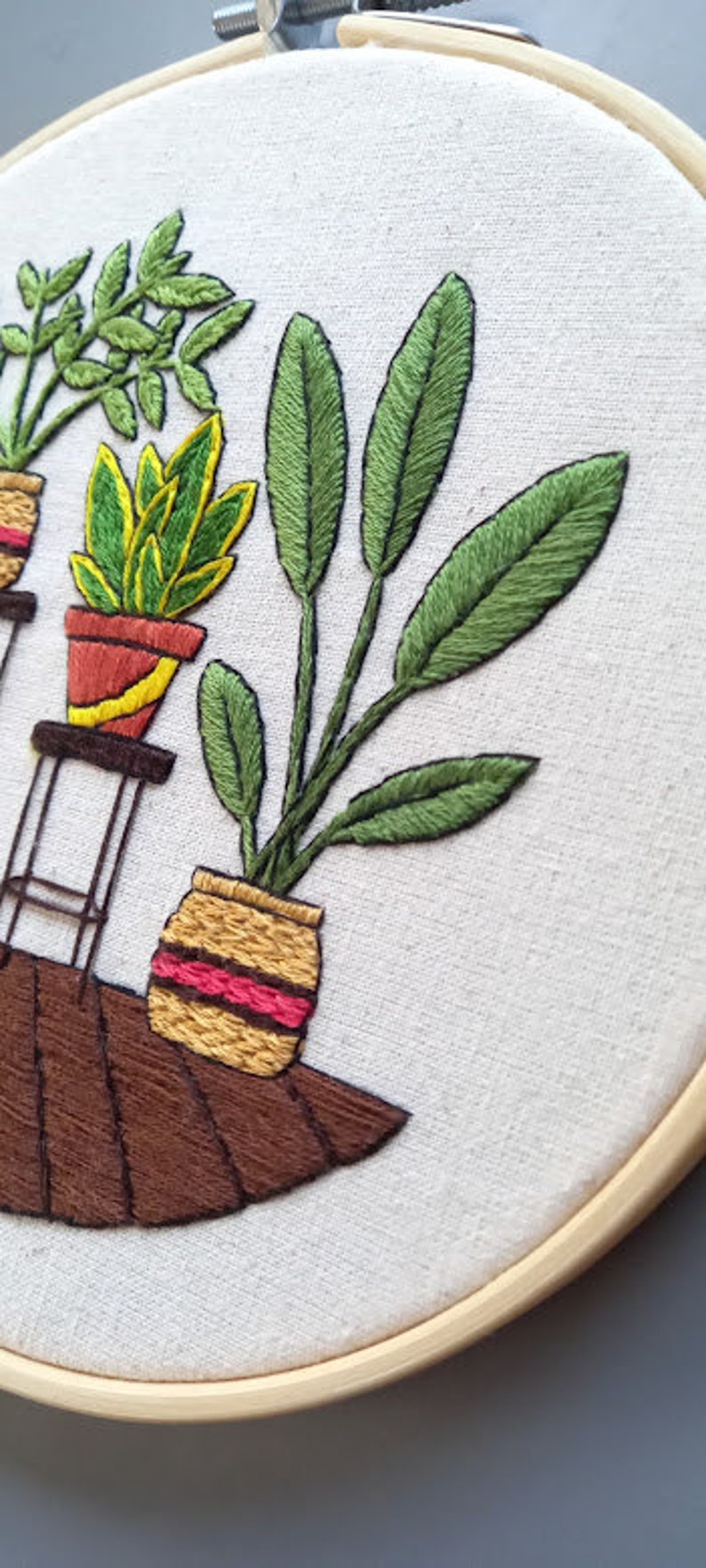 Trio of Plants Embroidery Pattern, PDF Embroidery Pattern. Beginner ...