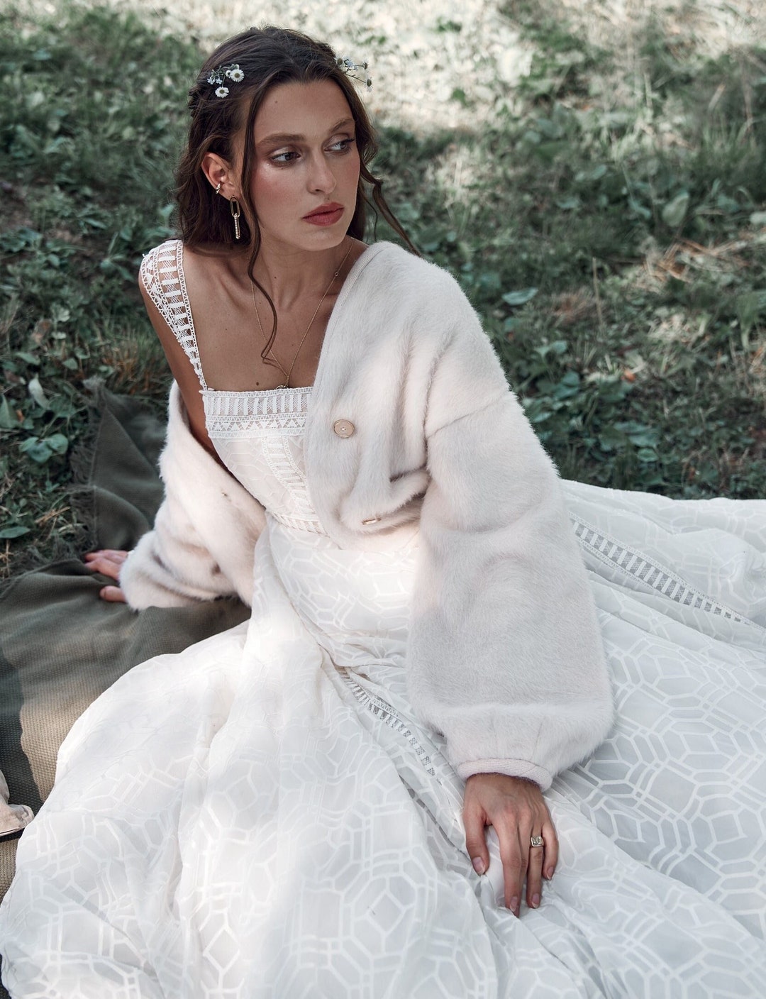 Vegan Angora Wool Bridal Cover-up: Spring Wedding Coat for Bride ...
