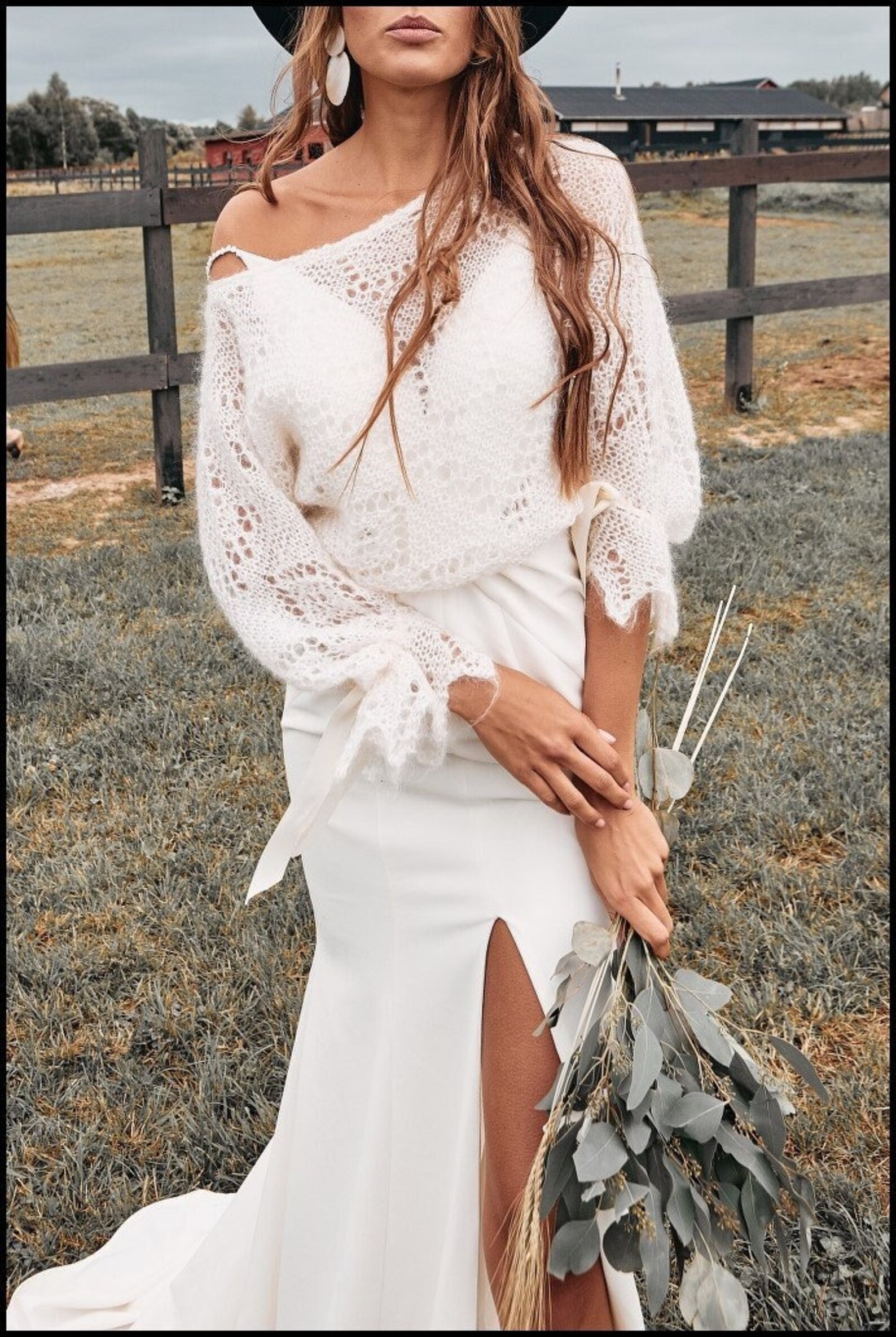Bridal Sweater Wedding Knit Pullover Boho Bride Cover - Etsy