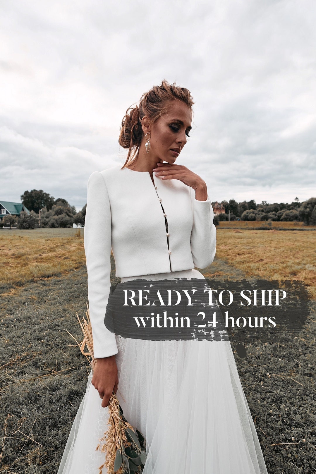 Jacket for Bride, Wool Bride Coat, Ready-to-ship Bridal Jacket, Elegant ...