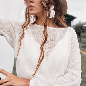 Wedding Sweater, Bridal Pullover, Boho Bride, Wool Cardigan With Pearls ...