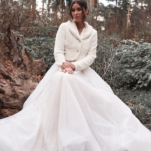 White Jacket for Bride, Wedding Dress Jacket, Bridal Coat, Bridal Cover ...
