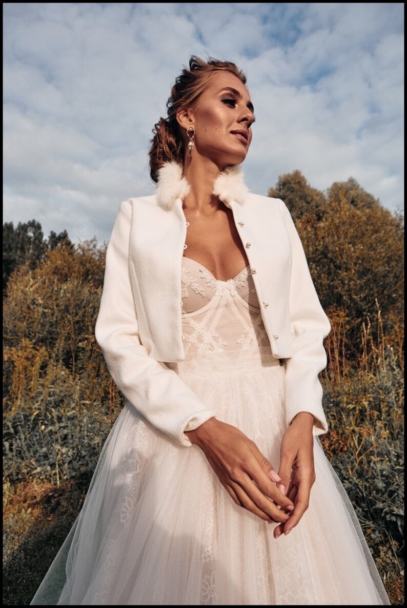 Warm Bridal Coat Wedding Jacket Ivory Jacket for Bride - Etsy