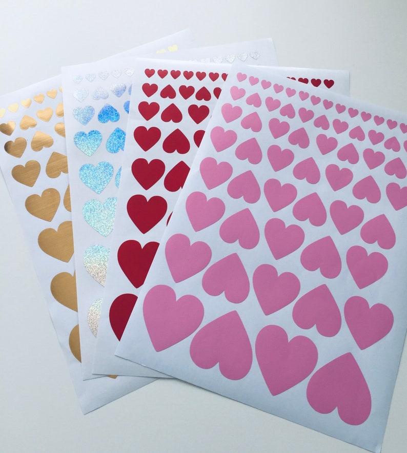 580 1cm Vinyl Hearts, Valentines, Custom Decal, Made to Order, Heart ...