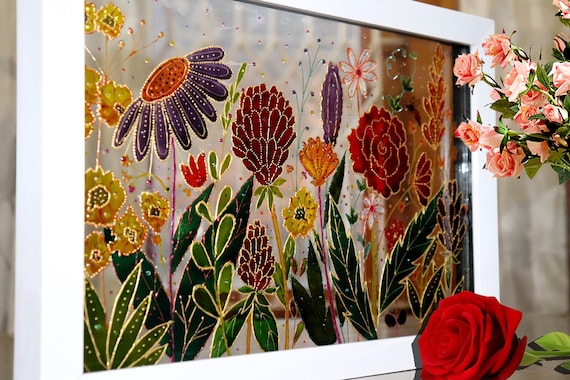 Flowers Design Patterns For Glass Painting