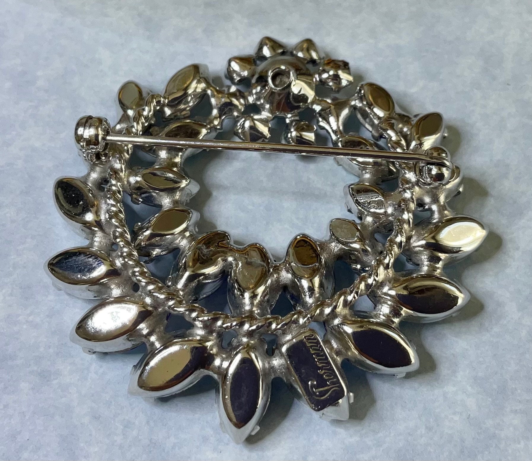 Sherman Jewellery Wreath Brooch Pin - Etsy