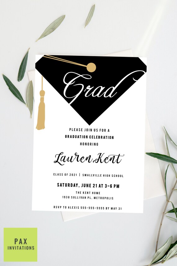 Graduation Party Invitation Template Senior Graduation | Etsy