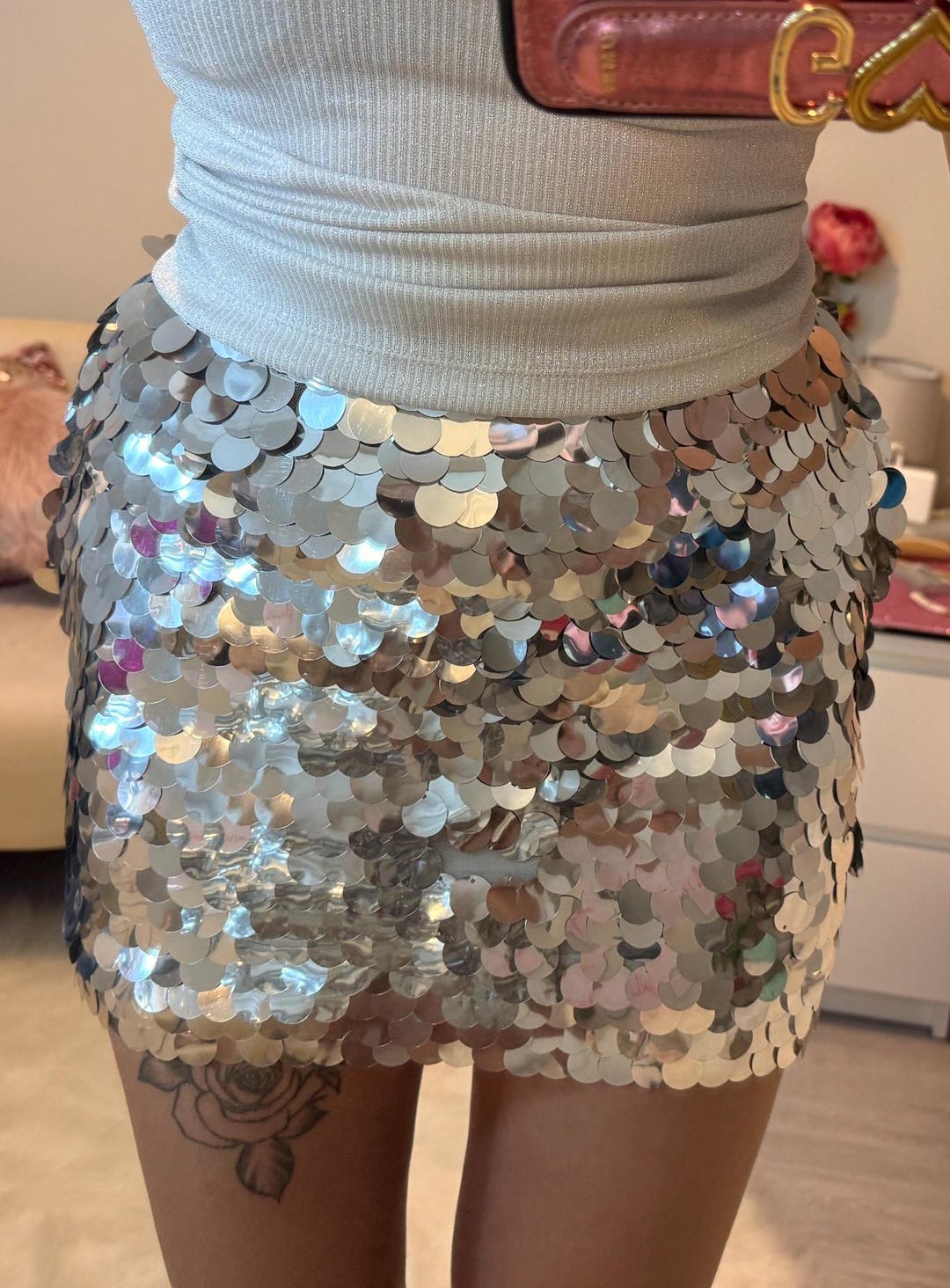 Silver Sequin Mini Skirt | Sparkly Skirt | Glitter Party Mini Skirt ...