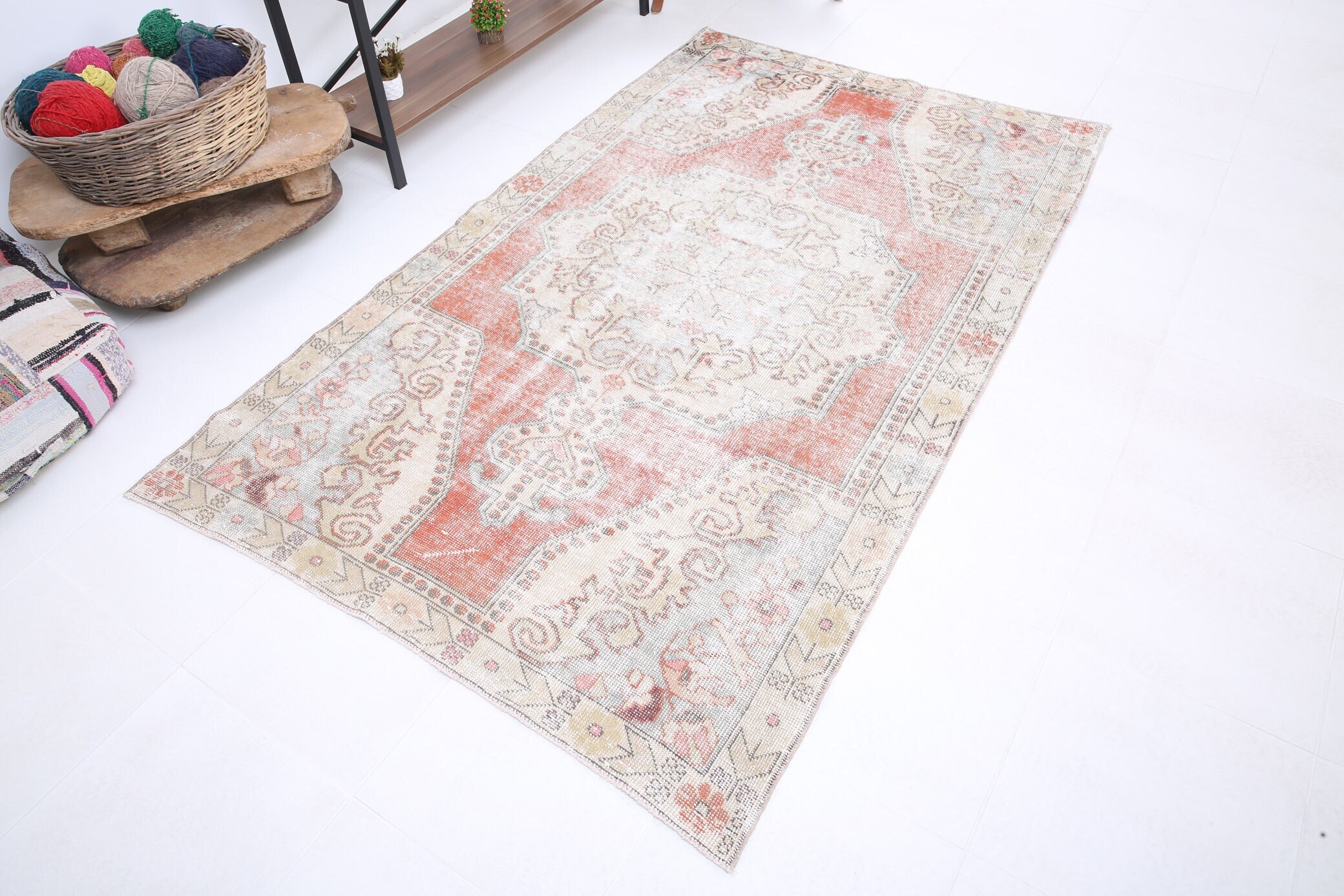 4x7 TURKISH VINTAGE Rug4x7 Rug4x7oushak Handmade Wool - Etsy