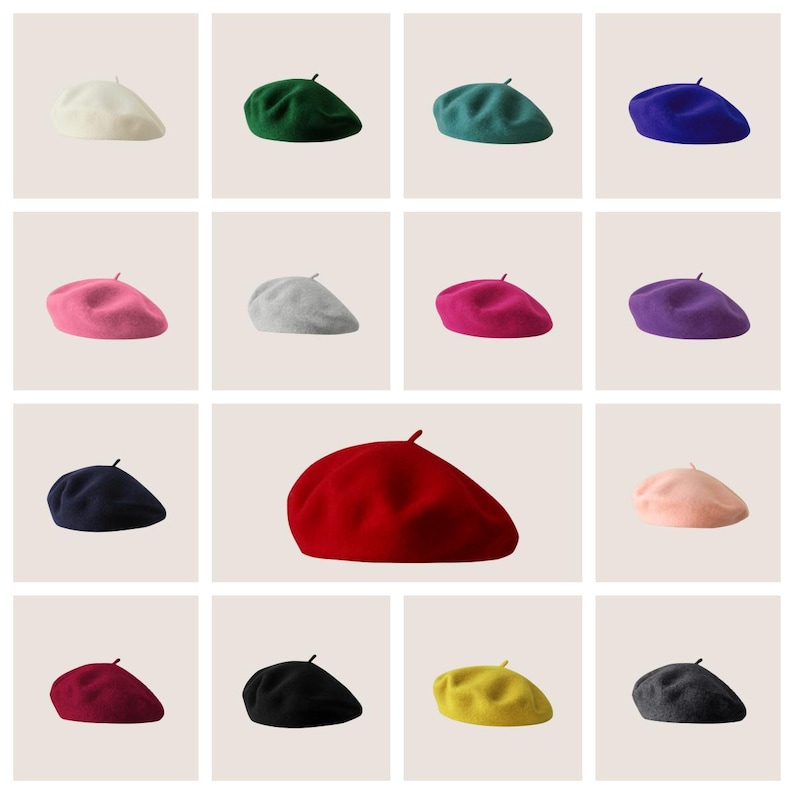 Custom Wool Beret Hat: Personalized Winter Style, 15 Colors - Etsy