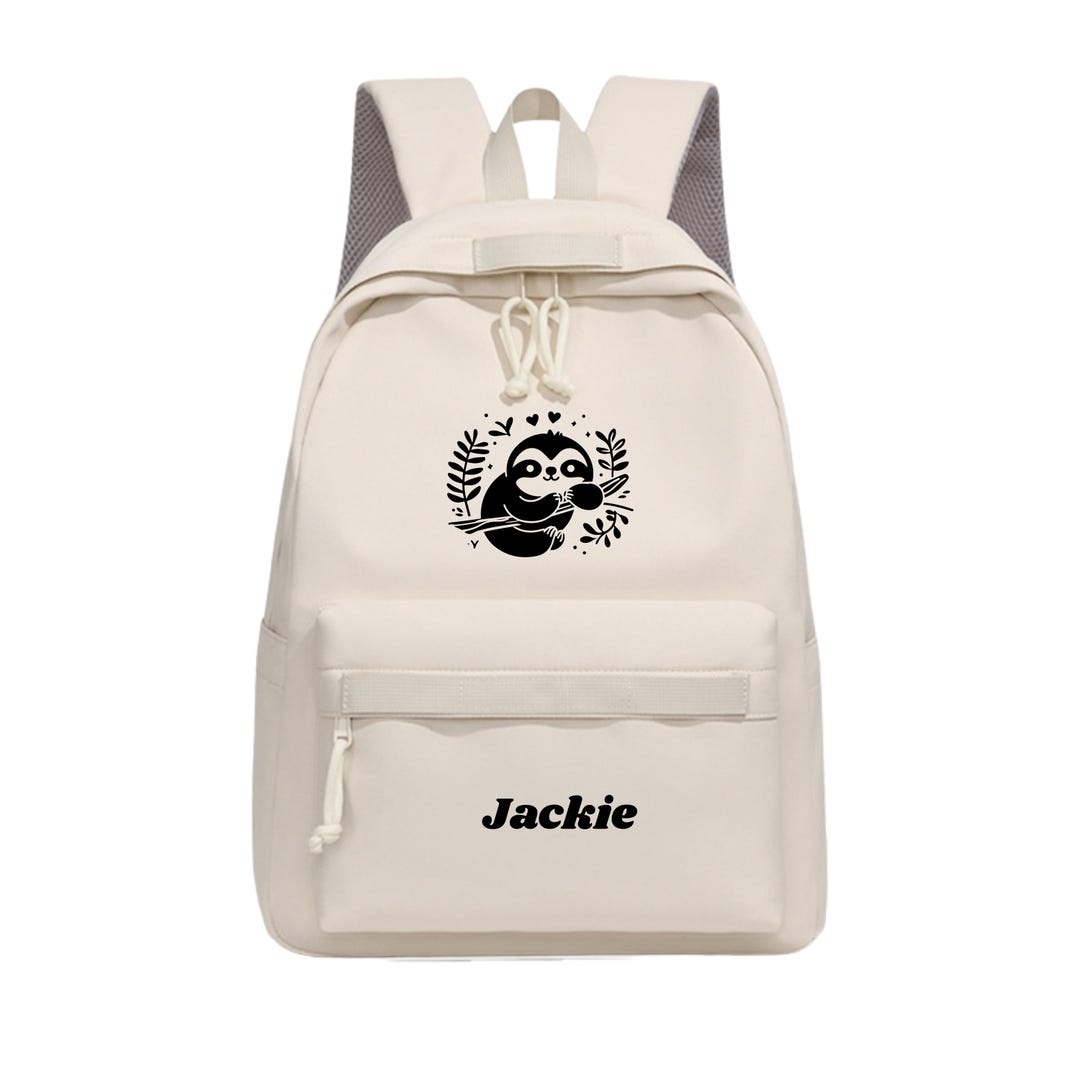 Sloth Inspired Kids Name Backpack: Custom Back to School Book Bag - Etsy