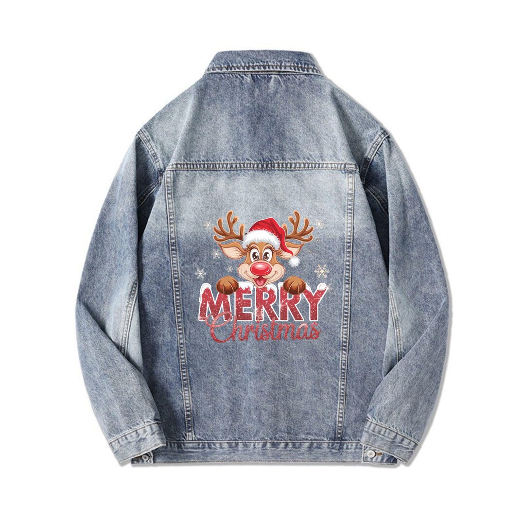 Christmas Denim Jacket, Teens Jacket, Boyfriend Jacket, Mens Customized ...