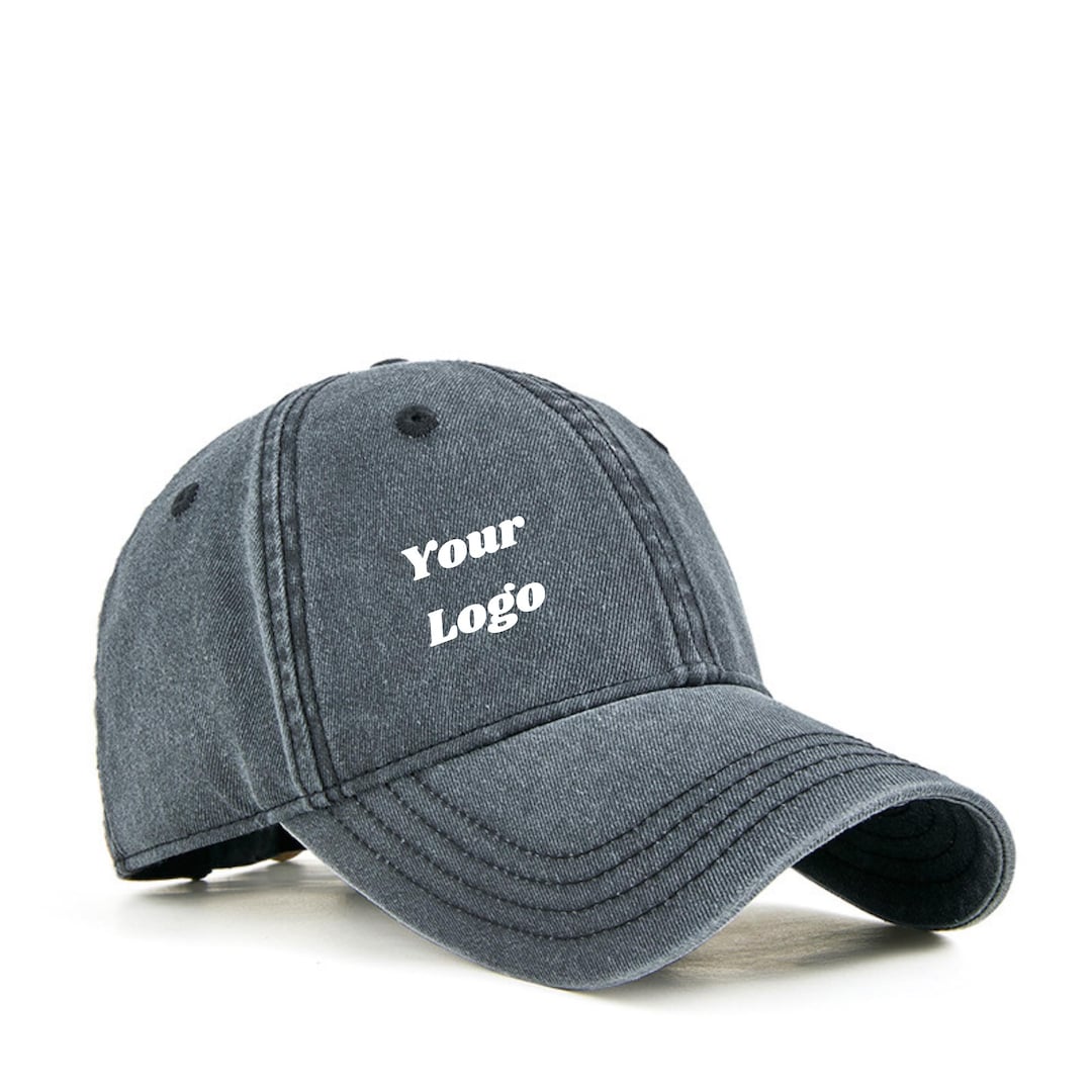 Custom Washed Denim Baseball Cap: Personalized Embroidered Hat, Big ...