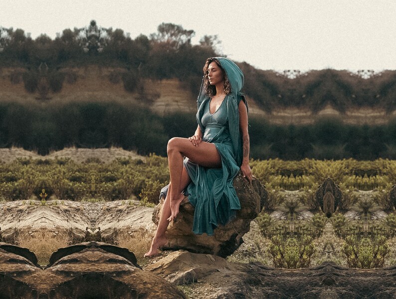 Greek Style Blue Maxi Dress Boho Goddess Bridesmaid Long Elegant Summer ...