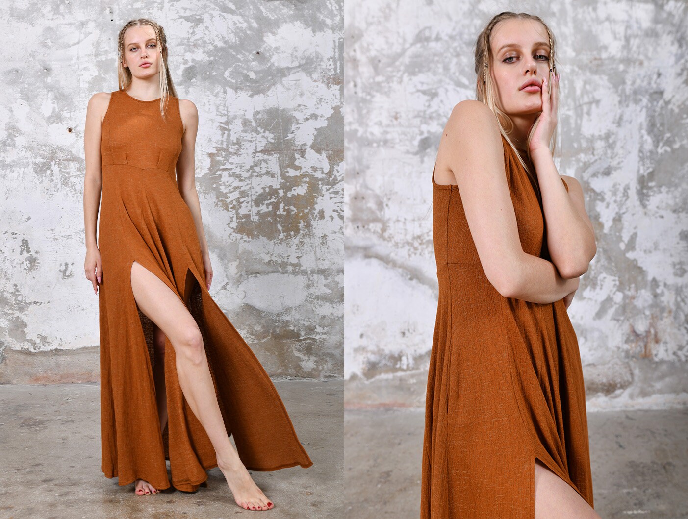 Cinnamon Boho Dress Ethnic Rustic Women Dress Prom - Etsy