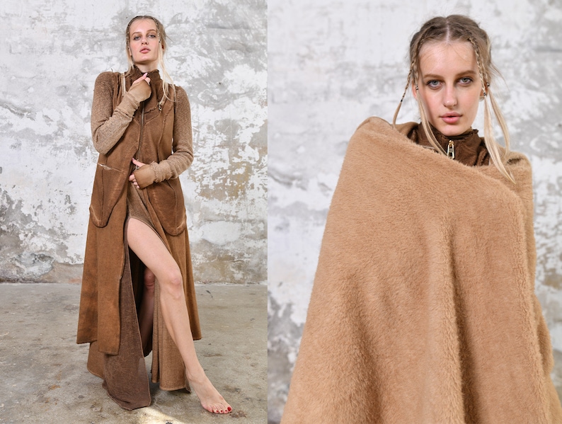 Cape Cloak With Hood • Cyberpunk Cape • Boho Coat • Apocalyptic Outfit ...