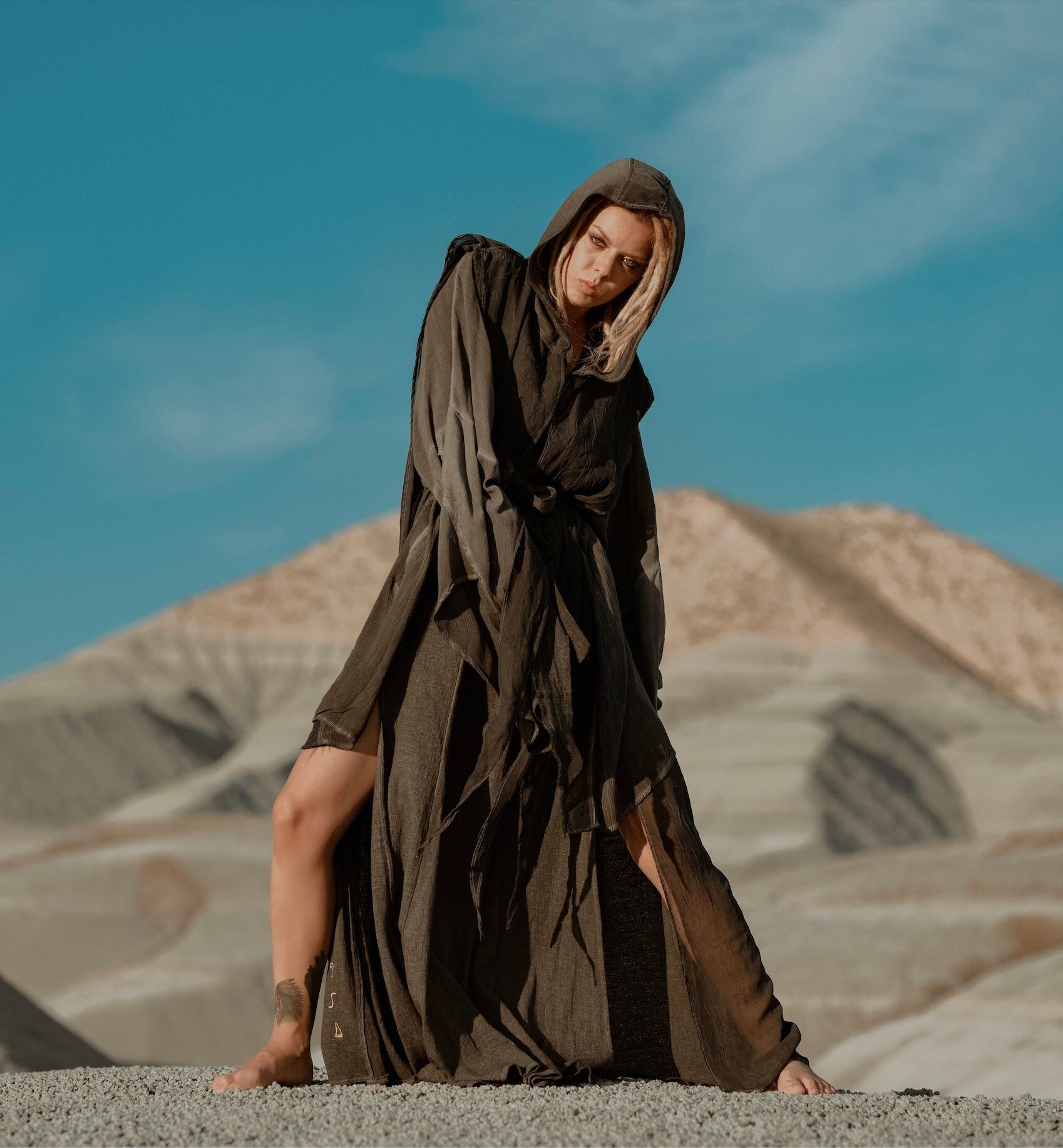 Druid Cosmic Hood Jedi Warrior Hood Warlock Cosplay Hood Gray Bedouin ...