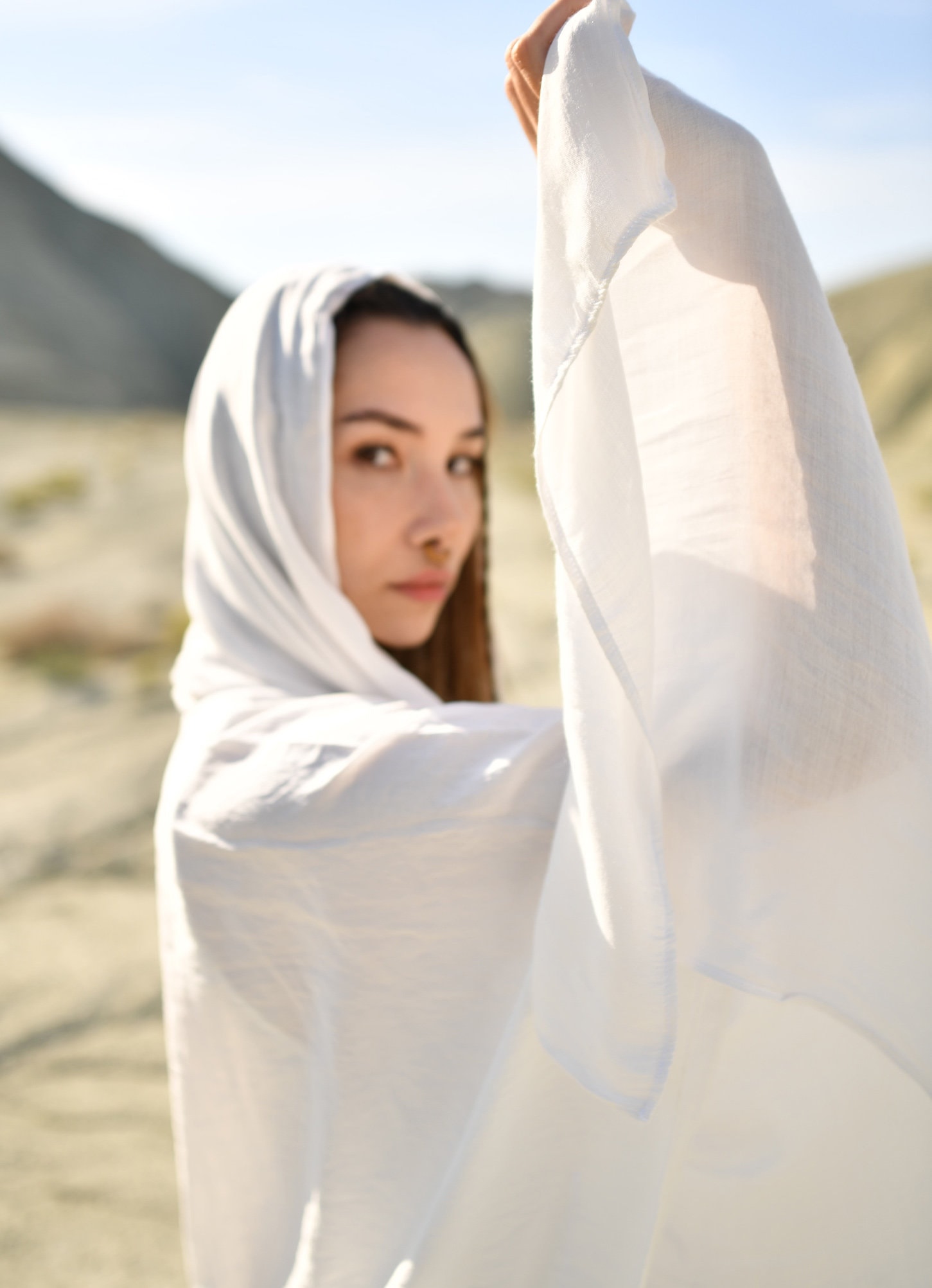 White Hooded Cloak Nomad Kimono Cloak Festival Costume - Etsy