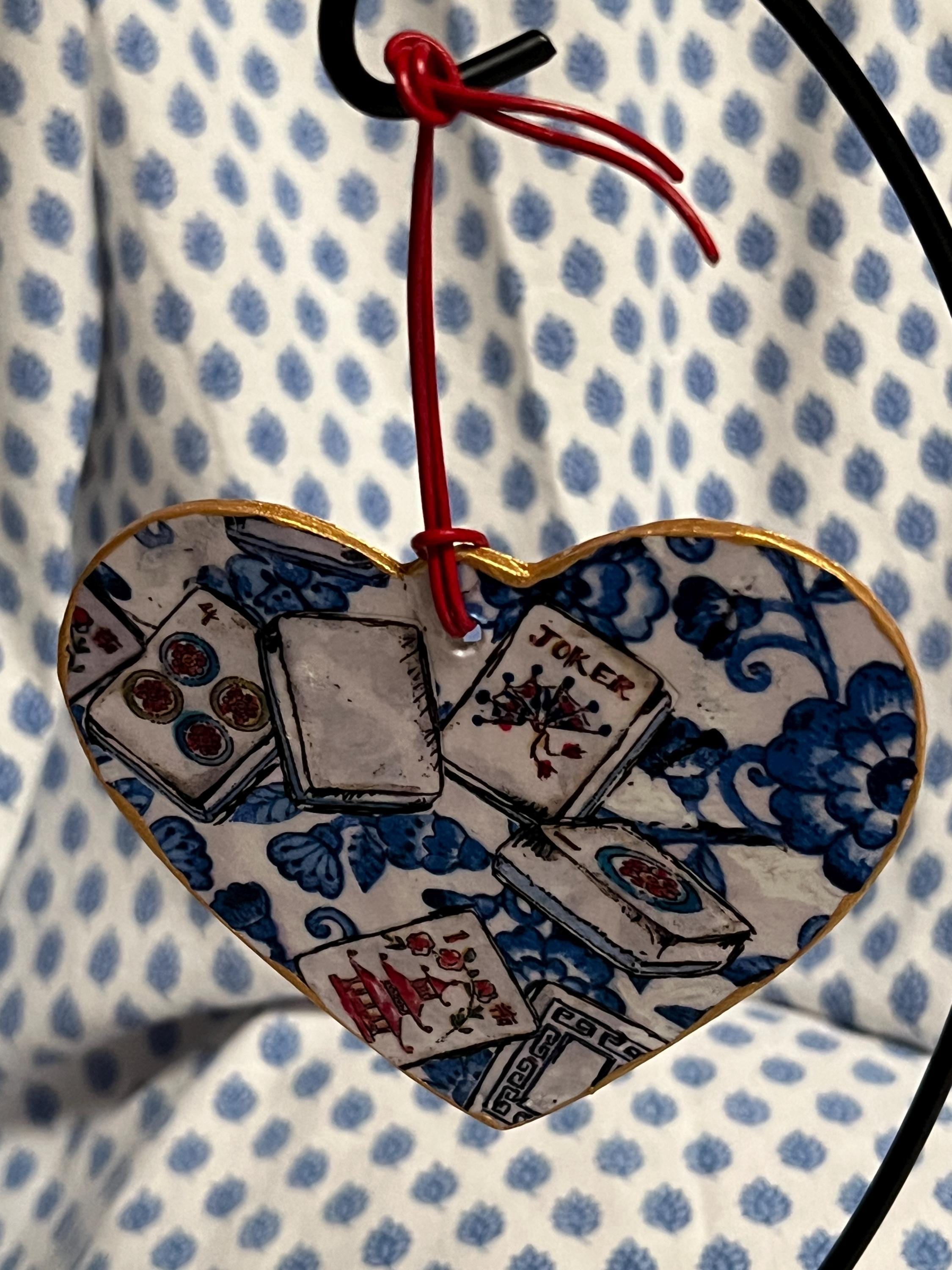 Mahjong Bag Charms Chinoiserie Blue and White Design, Grandmillennial ...