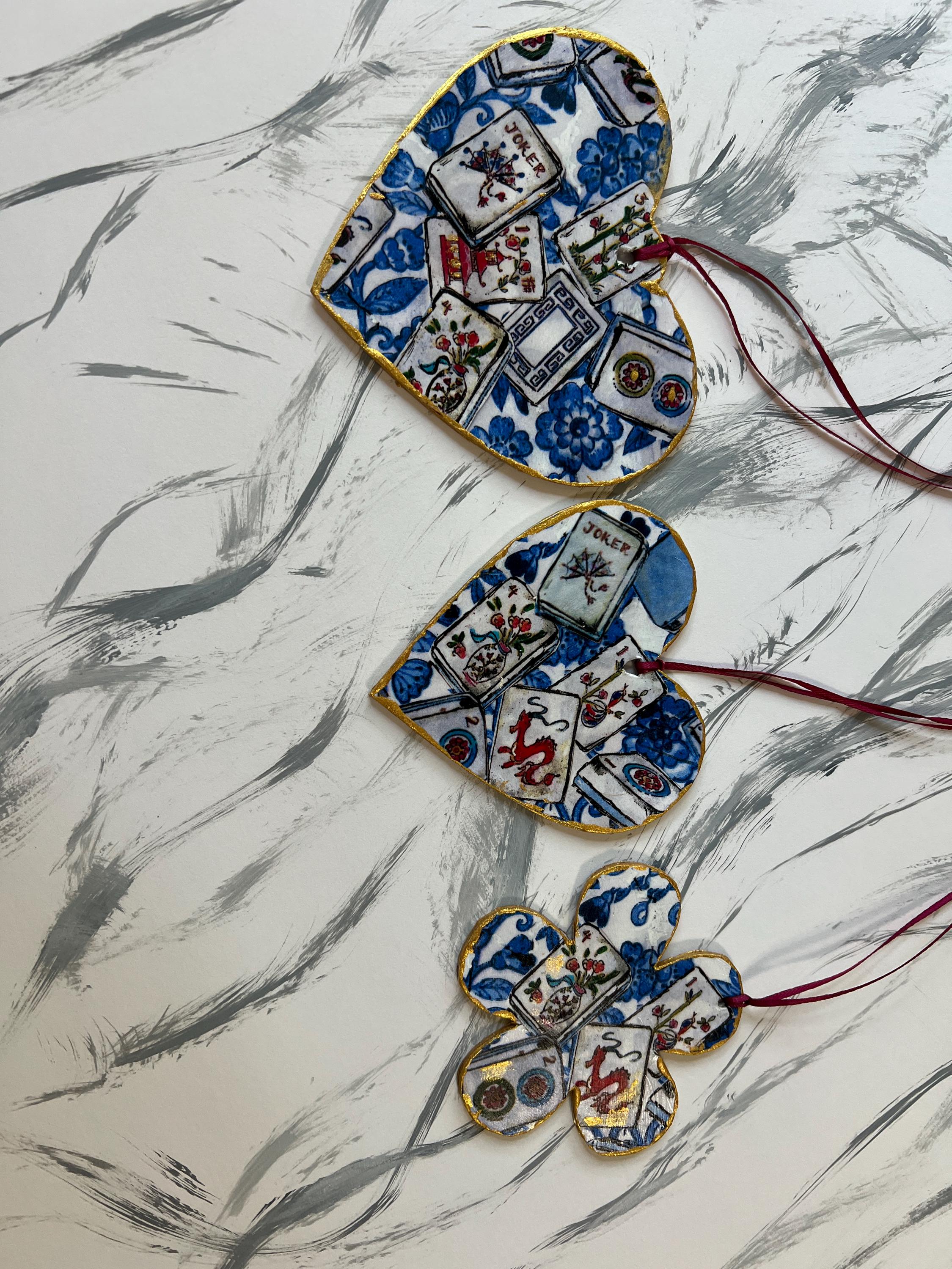 Mahjong Bag Charms Chinoiserie Blue and White Design, Grandmillennial ...