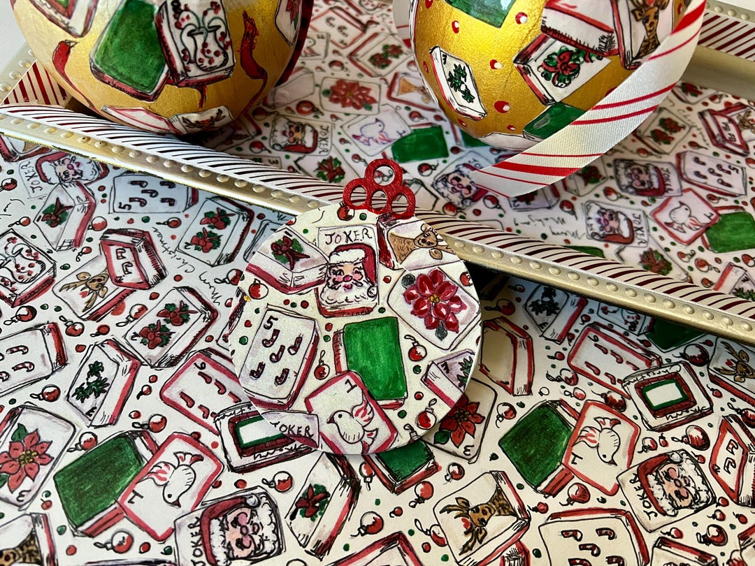 Mahjong Christmas Downloadable JPEG 300 DPI Continuous Print 8.5x11 ...