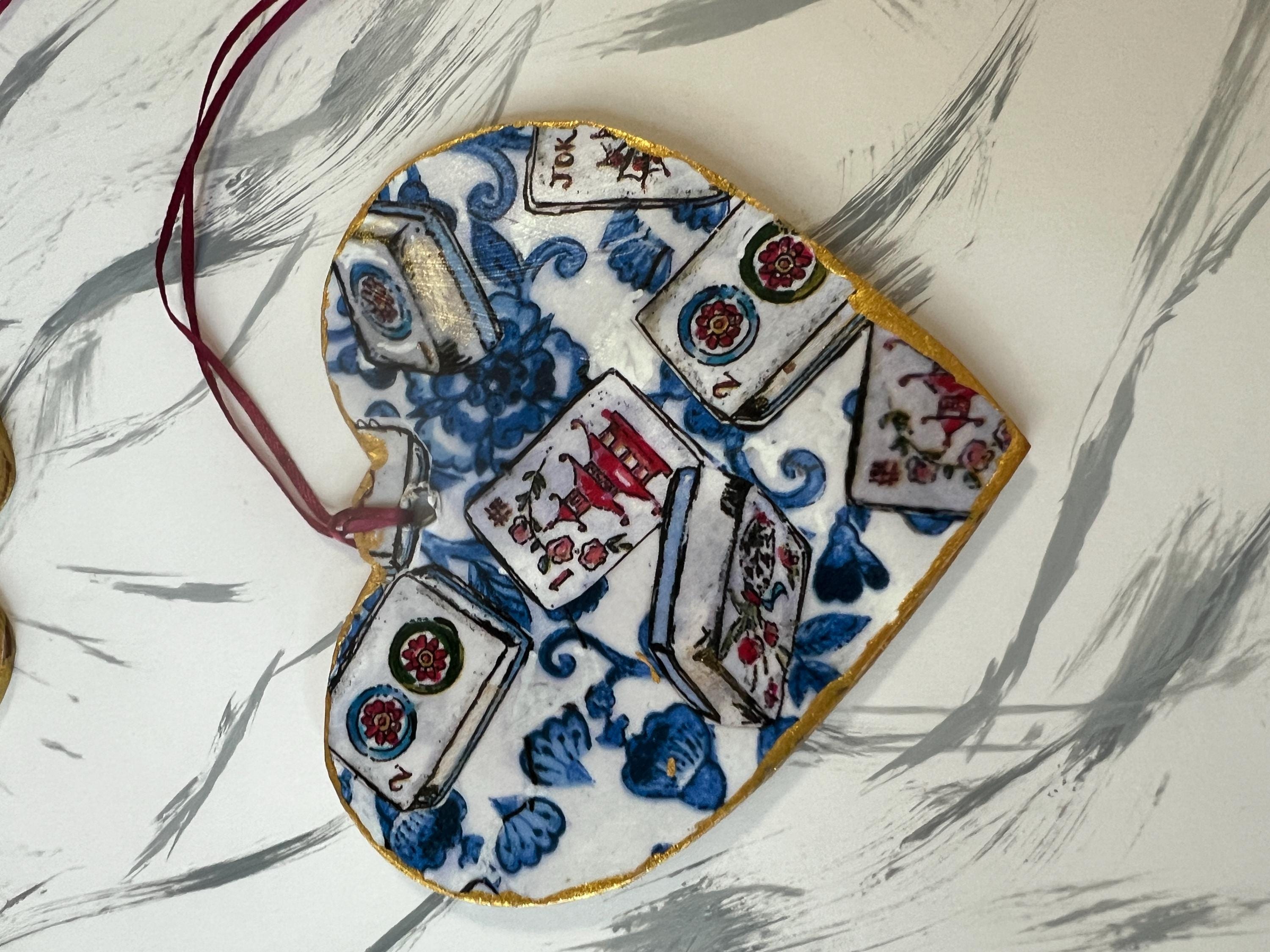Mahjong Bag Charms Chinoiserie Blue and White Design, Grandmillennial ...