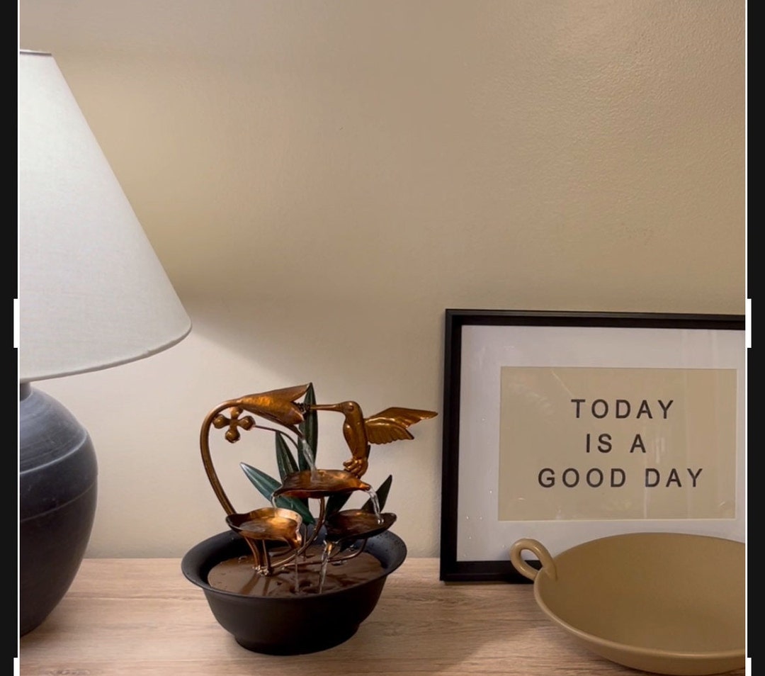 Hummingbird Tabletop Fountain, Garden Gift, Patio Porch Decor, Home ...