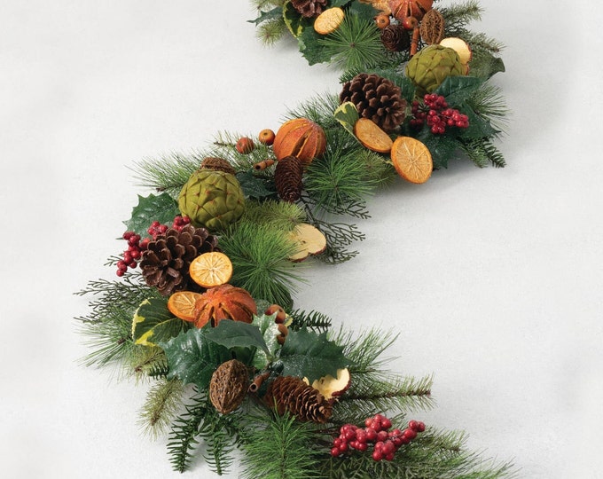 Colonial Williamsburg Pine Garland, Della Robbia Pine and Dried Fruit ...