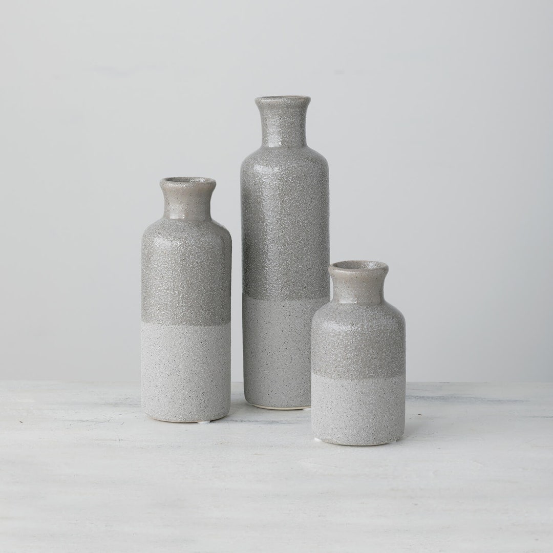 Ceramic Vase Set 3 Vase for Flowers, Vases Decor, Mantle Decor, Shelf ...