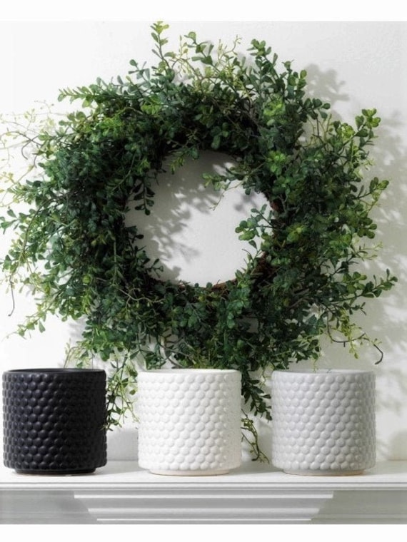 Set of 3 Ceramic Planter Pots 6 Plant Pot White - Etsy