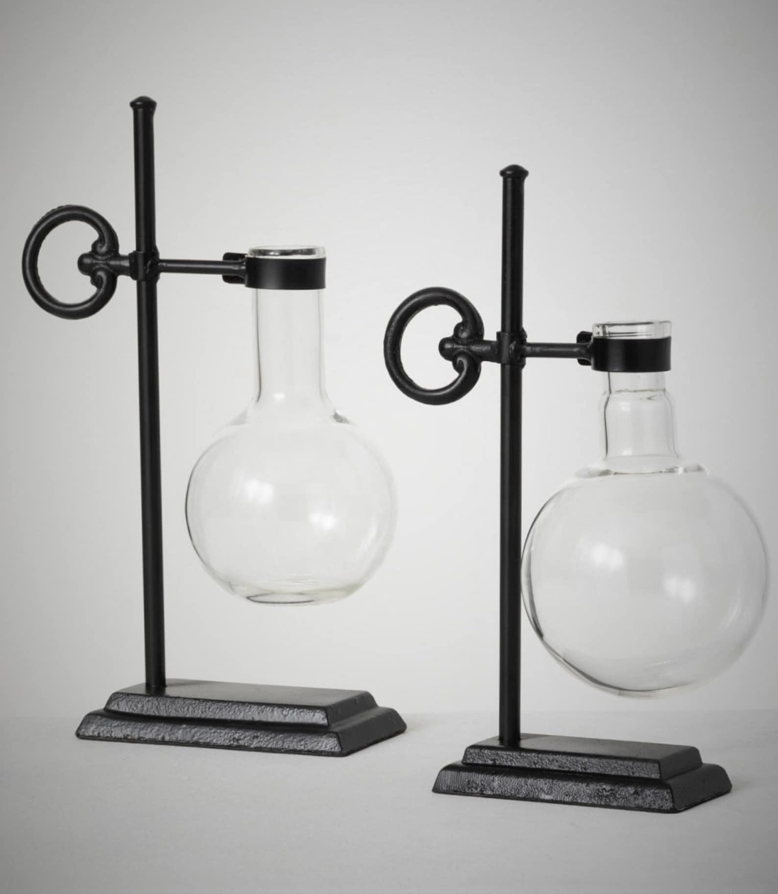 Glass Tube Bottle Flask Beaker Vase With Black Iron Holder - Etsy
