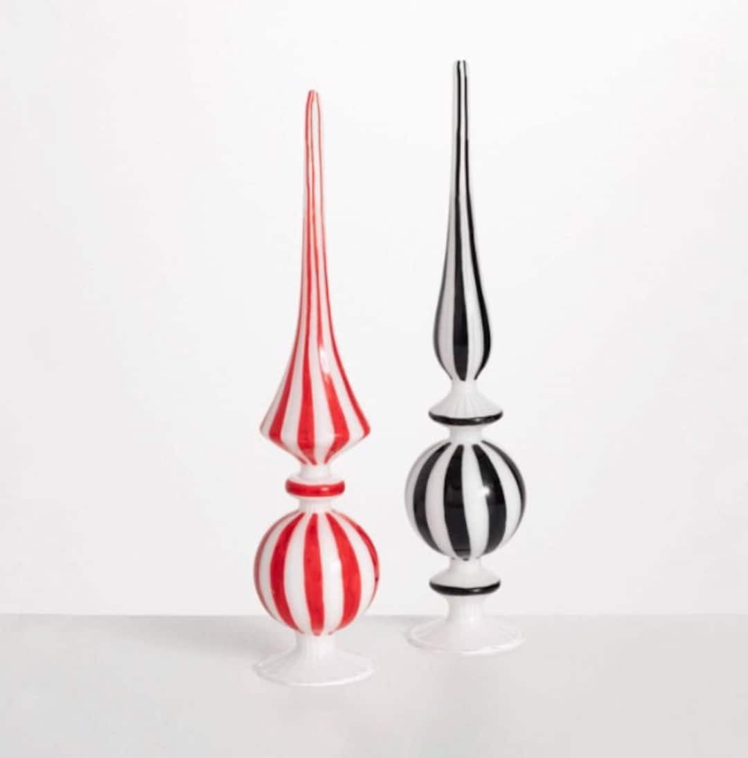 Glass Finials 15, 14 Christmas Tabletop Holiday Home Decor Mantle ...