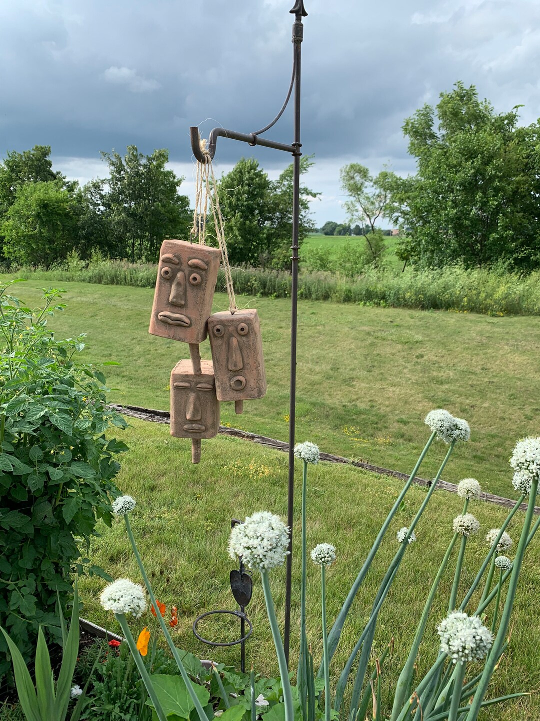 Garden Bell Wind Chime, Whimsical Garden Decor, Porch Patio Outdoor ...