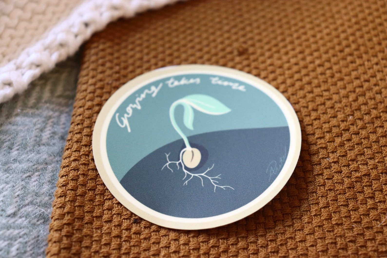 GROWING | GROWTH Round Sticker / Sticker - Etsy