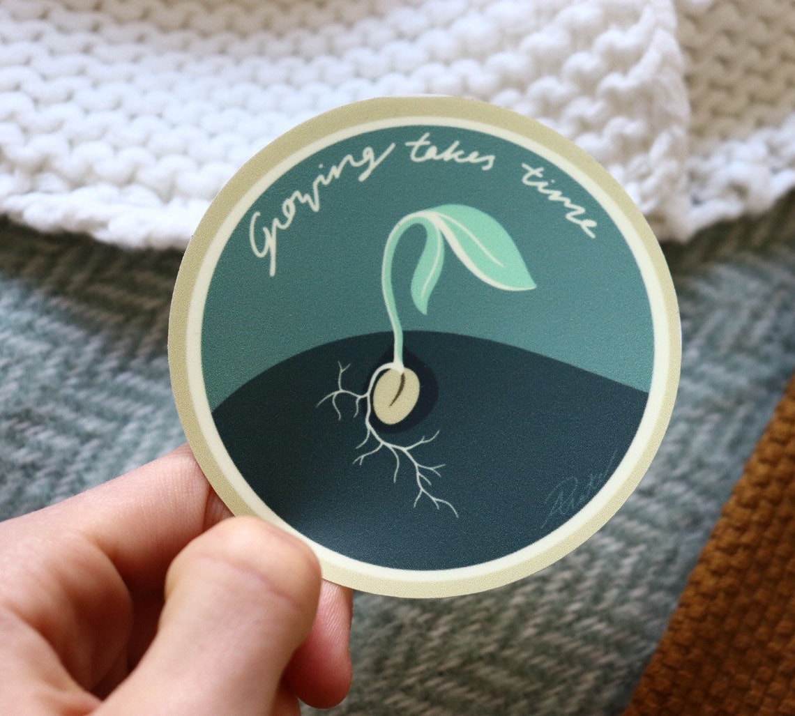 GROWING GROWTH Round Sticker / Sticker - Etsy