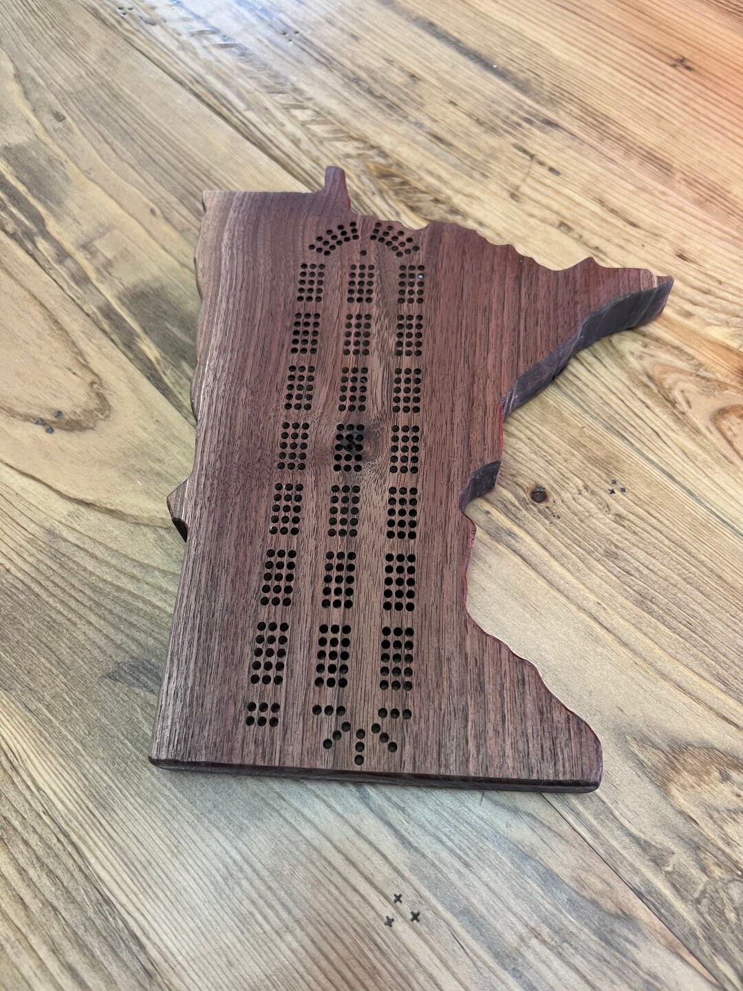 Black Walnut Minnesota Cribbage Board - Etsy