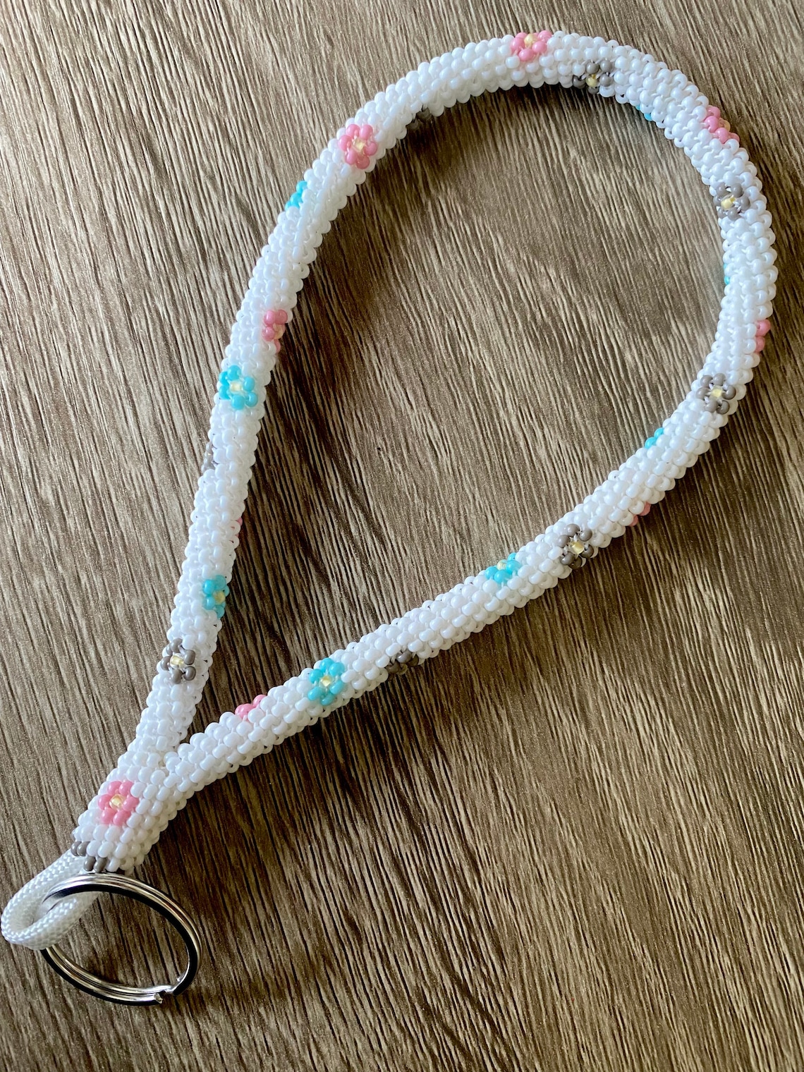 Custom Peyote Stitch Beaded Wristlet Lanyard Keychain - Etsy