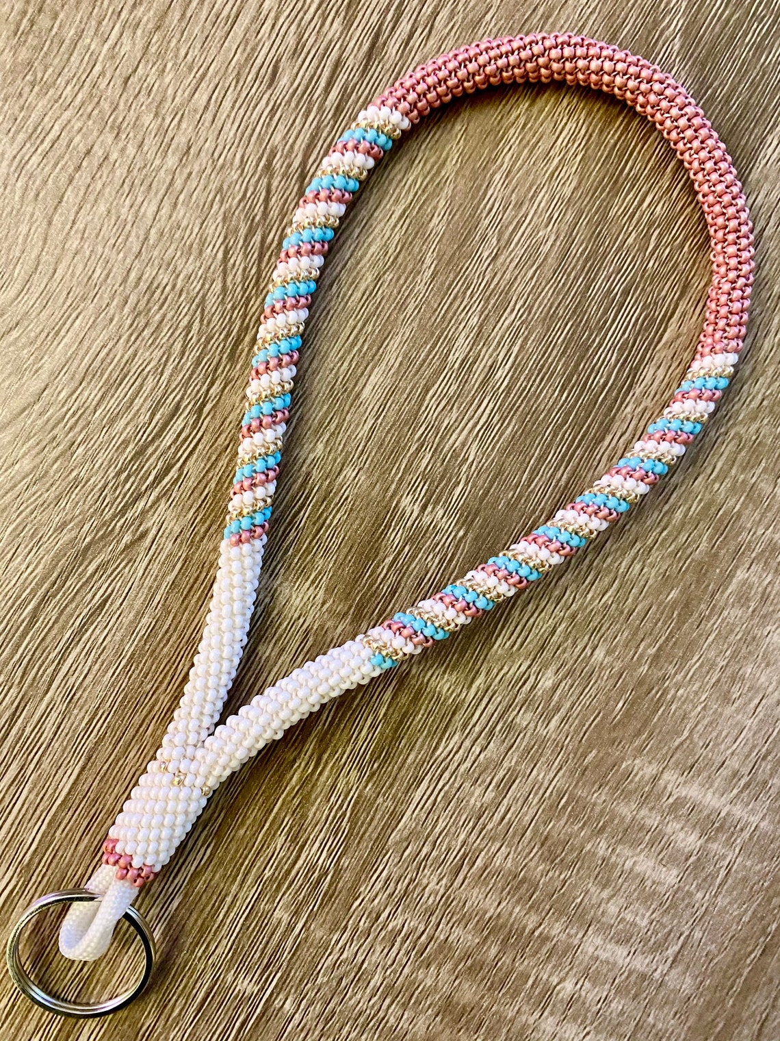 Custom Peyote Stitch Beaded Wristlet Lanyard Keychain | Etsy Canada