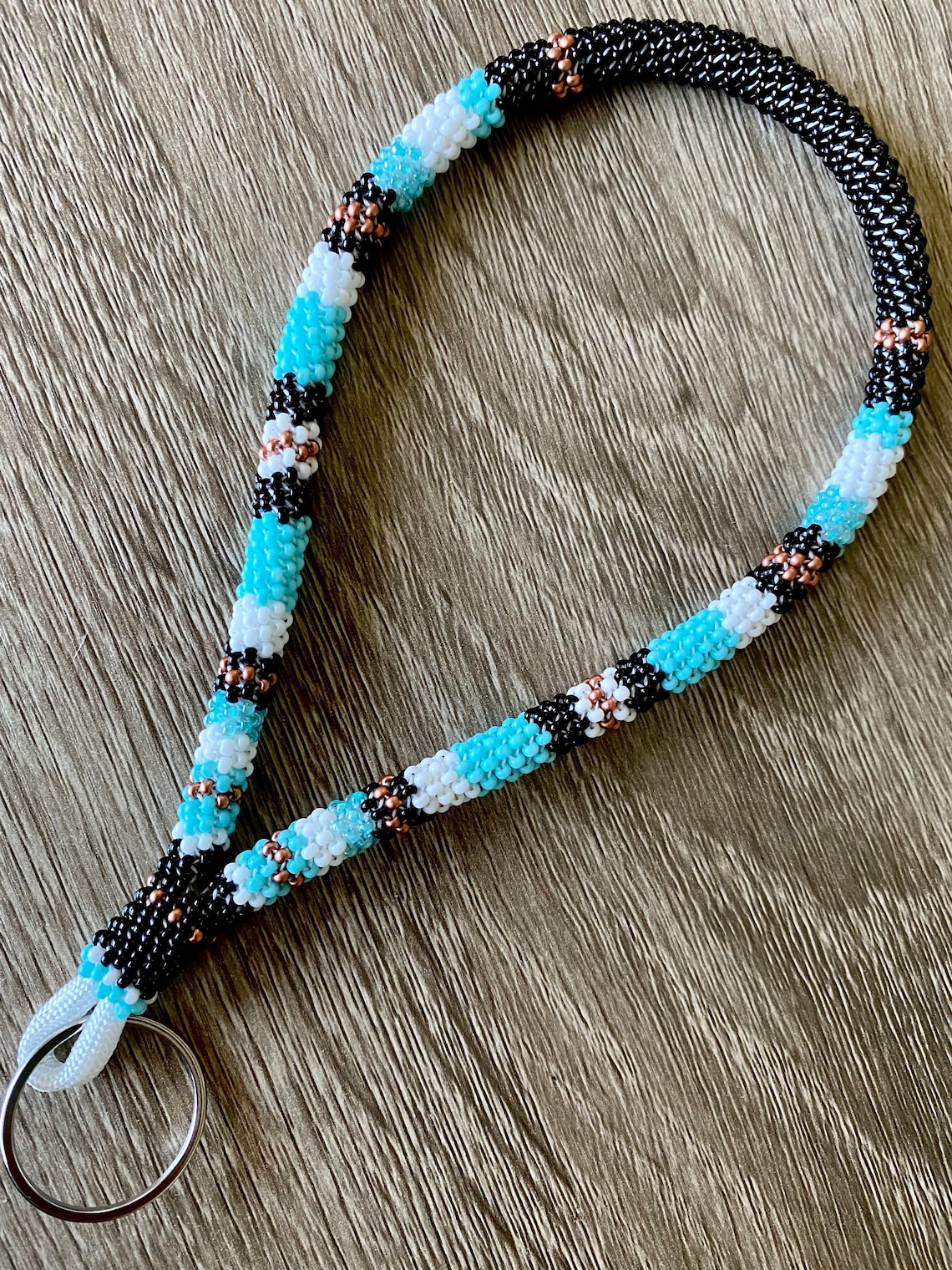 Custom Peyote Stitch Beaded Wristlet Lanyard Keychain - Etsy Canada