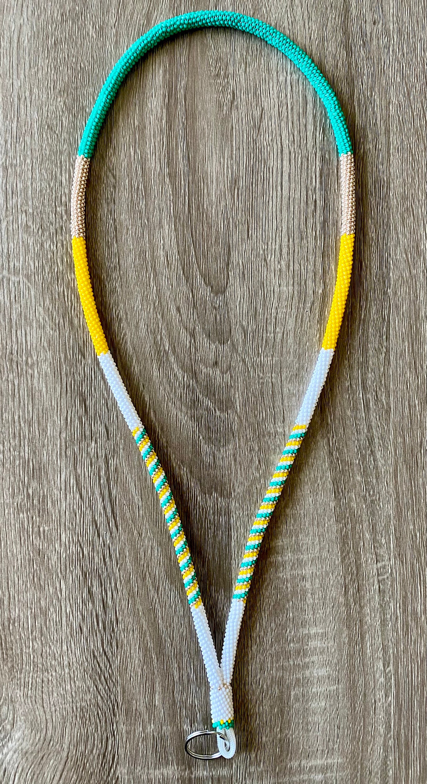 Custom Peyote Stitch Beaded Lanyard Keychain - Etsy