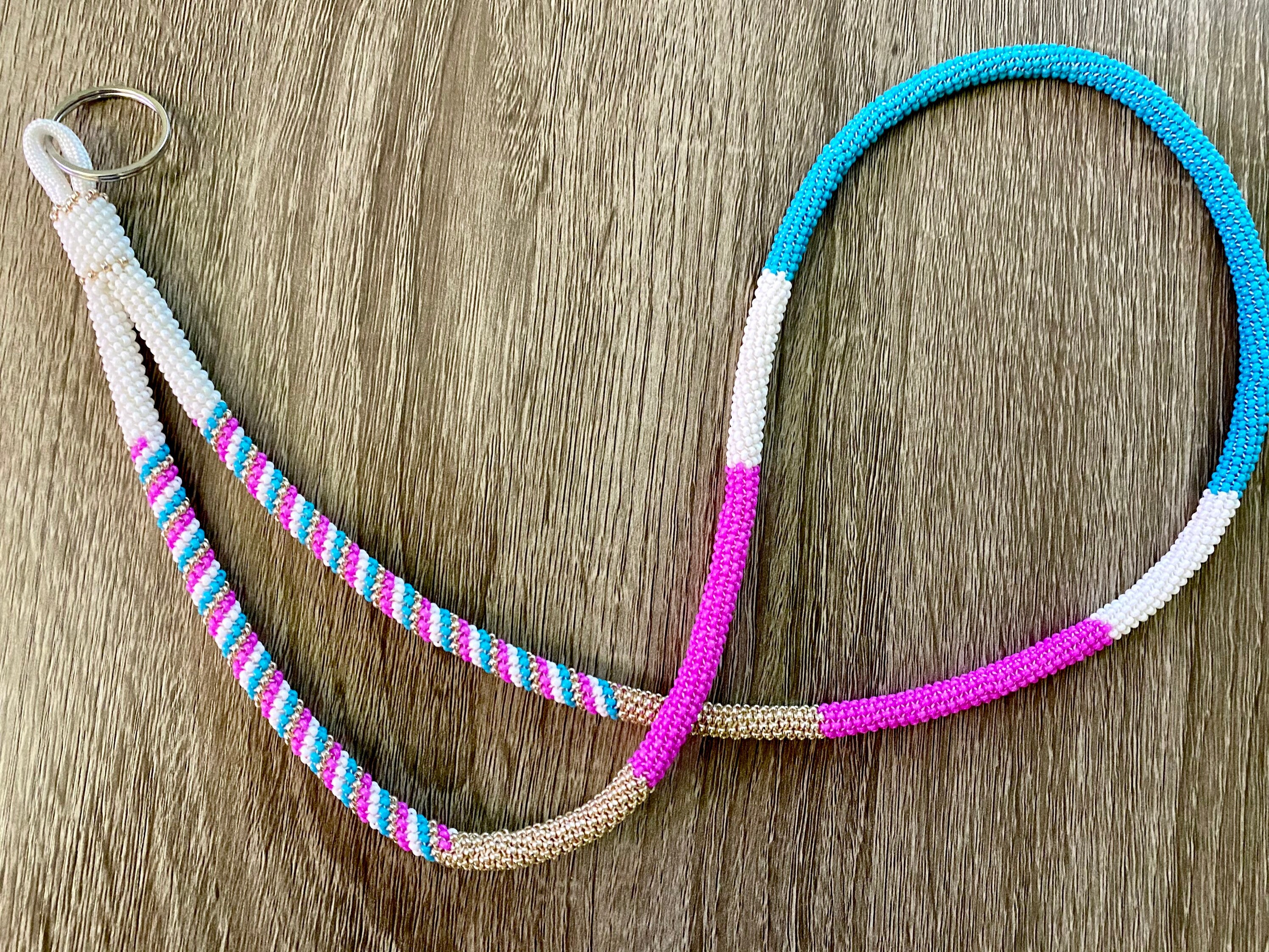 Custom Peyote Stitch Beaded Lanyard Keychain - Etsy