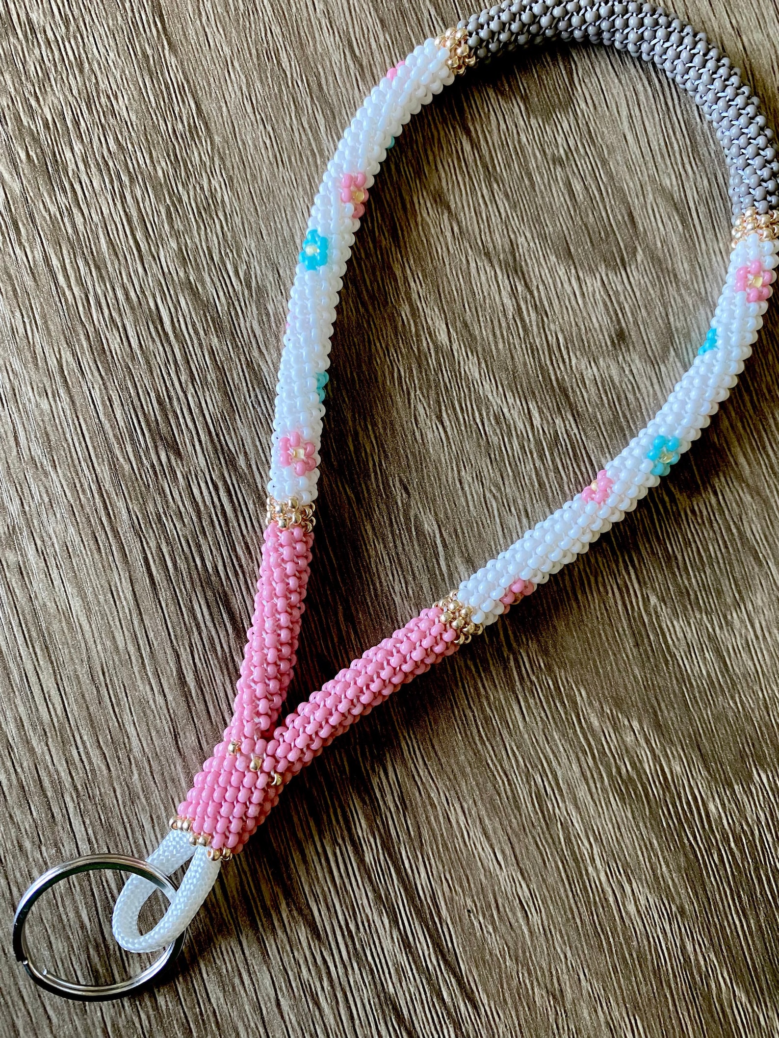 Custom Peyote Stitch Beaded Wristlet Lanyard Keychain - Etsy