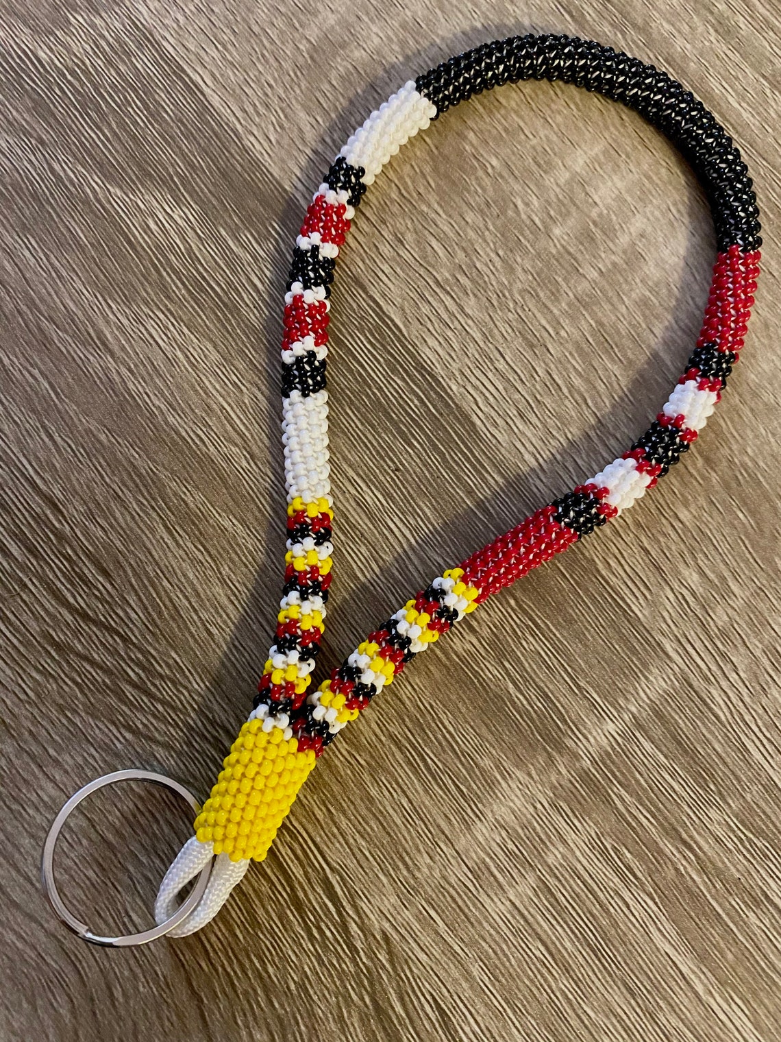 Custom Peyote Stitch Beaded Wristlet Lanyard Keychain - Etsy